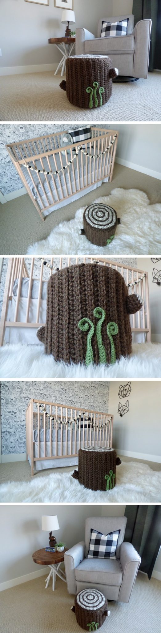 Oak Stump Ottoman Crochet Pattern – Crochet