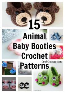 Easy Crochet Patterns – 15 Animal Baby Booties – Crochet