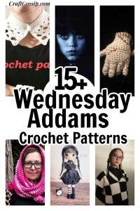 Wednesday Addams Snood, Vest and 14 more Crochet Patterns – Crochet