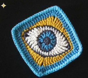 Free Crochet Evil Eye Granny Square Pattern – Crochet