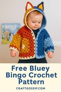 Bluey Inpired Blue Heeler Hexi Cardigan Free Crochet Patttern – Crochet