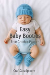 Easy Baby Booties – Free Crochet Pattern – Crochet