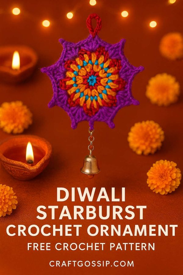 Festival Starburst Crochet Ornament – Free Diwali Crochet Pattern ...
