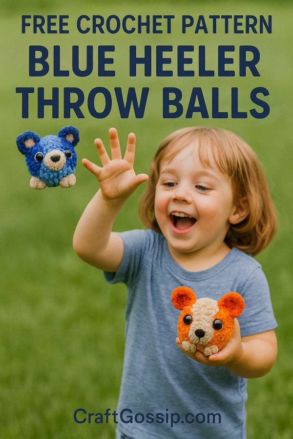 Free Crochet Pattern – Bluey Inspired Heeler Dog Toy Ball – Crochet
