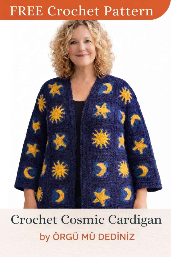 Free Crochet Sample – Cosmic Cardigan – Crochet - Artshow24