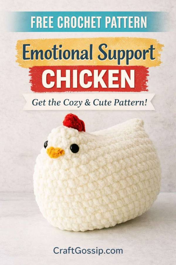 Free Crochet Pattern – Emotional Support Chicken – Crochet