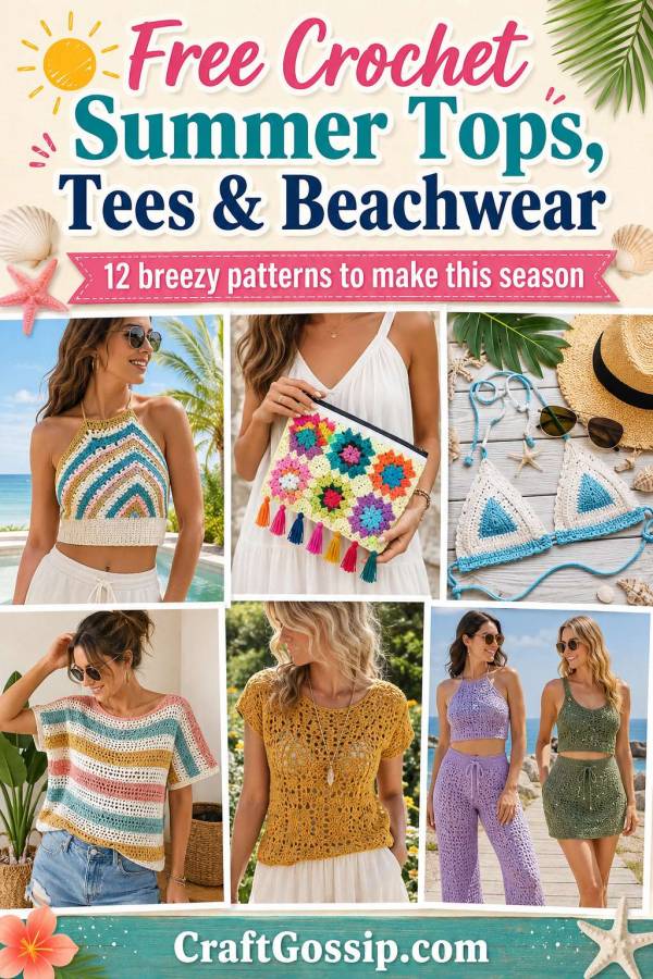Free Crochet Summer Tops, Tees And Beachwear Patterns To Make This ...